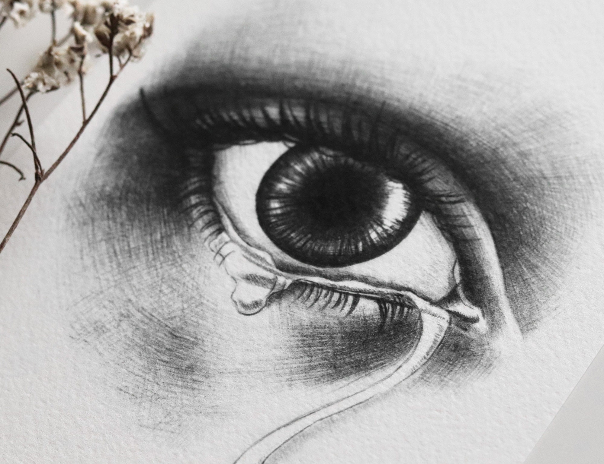 Pencil Sketches Of Eyes Crying