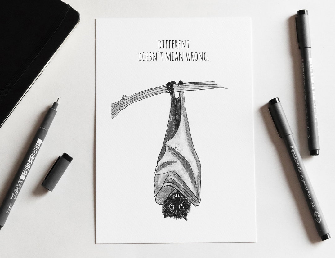 Upside Down Hanging Bat With Quote About Diversity and Inclusion ...