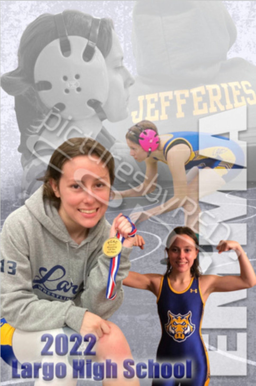 Printed Vinyl Girls Wrestling Banner - Senior Sport Banners - Senior ...