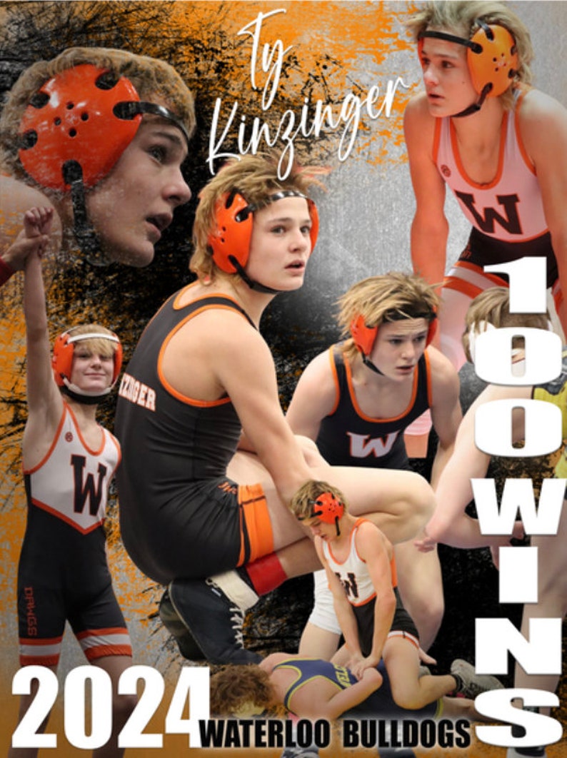 Printed Vinyl + FREE Social Media Digital Wrestling Custom Sports ...
