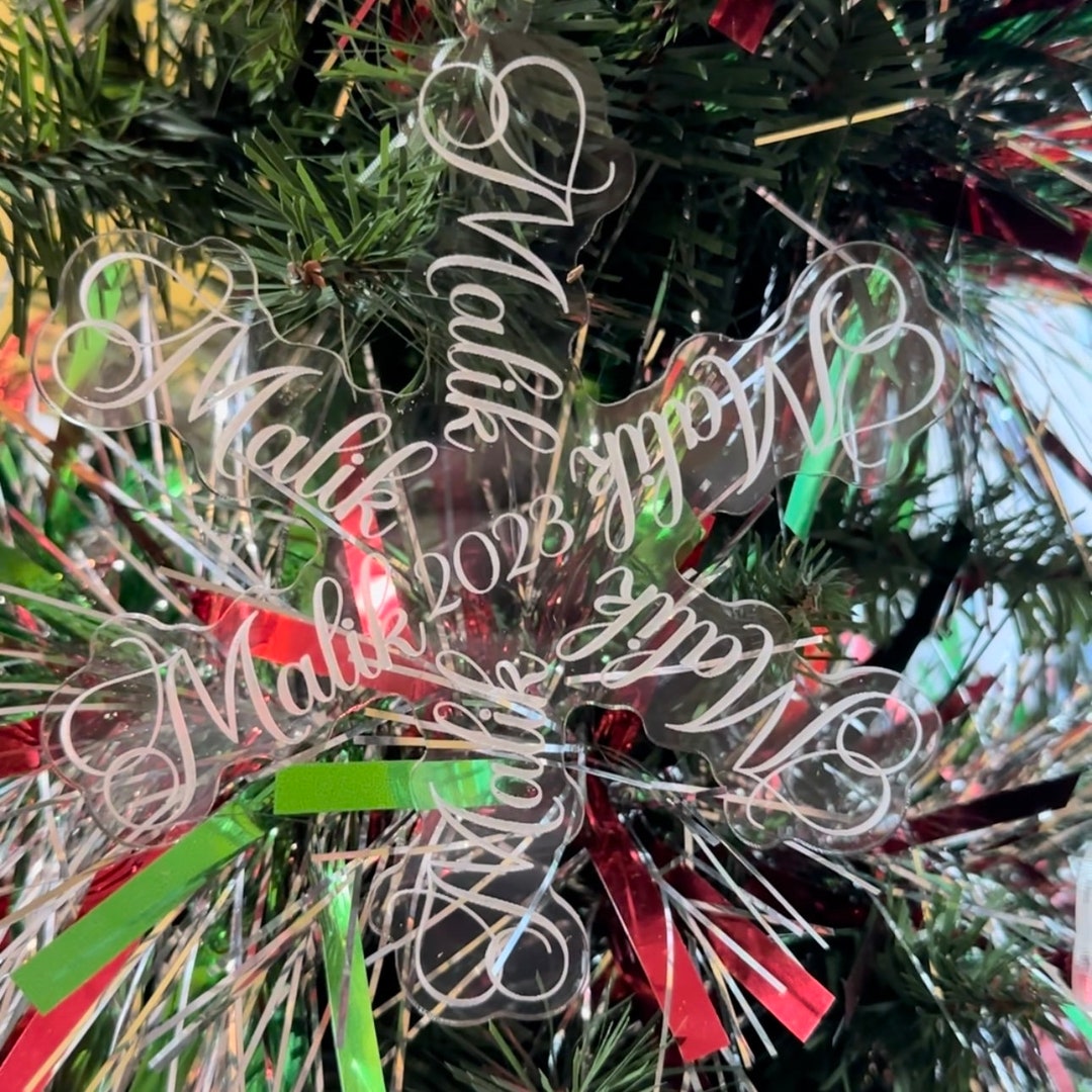 Custom Engraved Name Snowflake Ornament, Nameflake Ornament ...