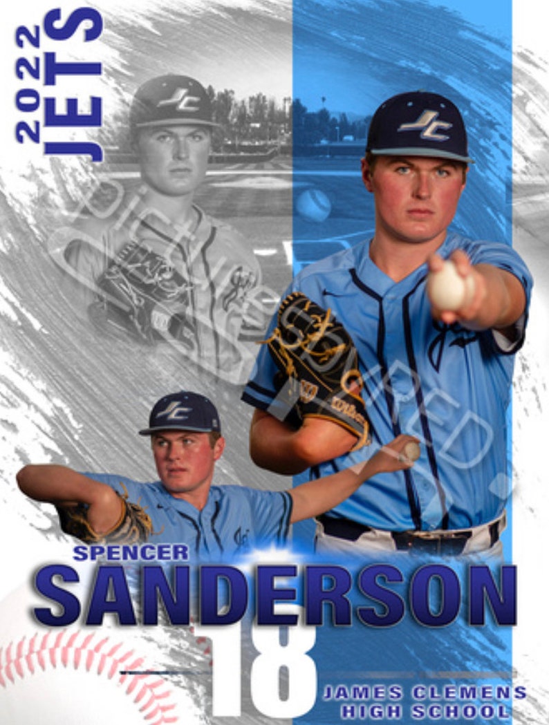 Printed Vinyl + FREE Social Media Digital Baseball Custom Sports Banner ...