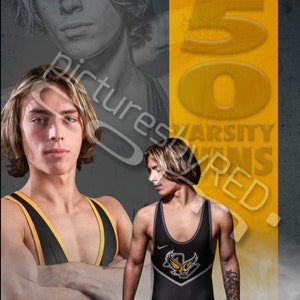 Printed Vinyl + FREE Social Media Digital Wrestling Custom Sports ...