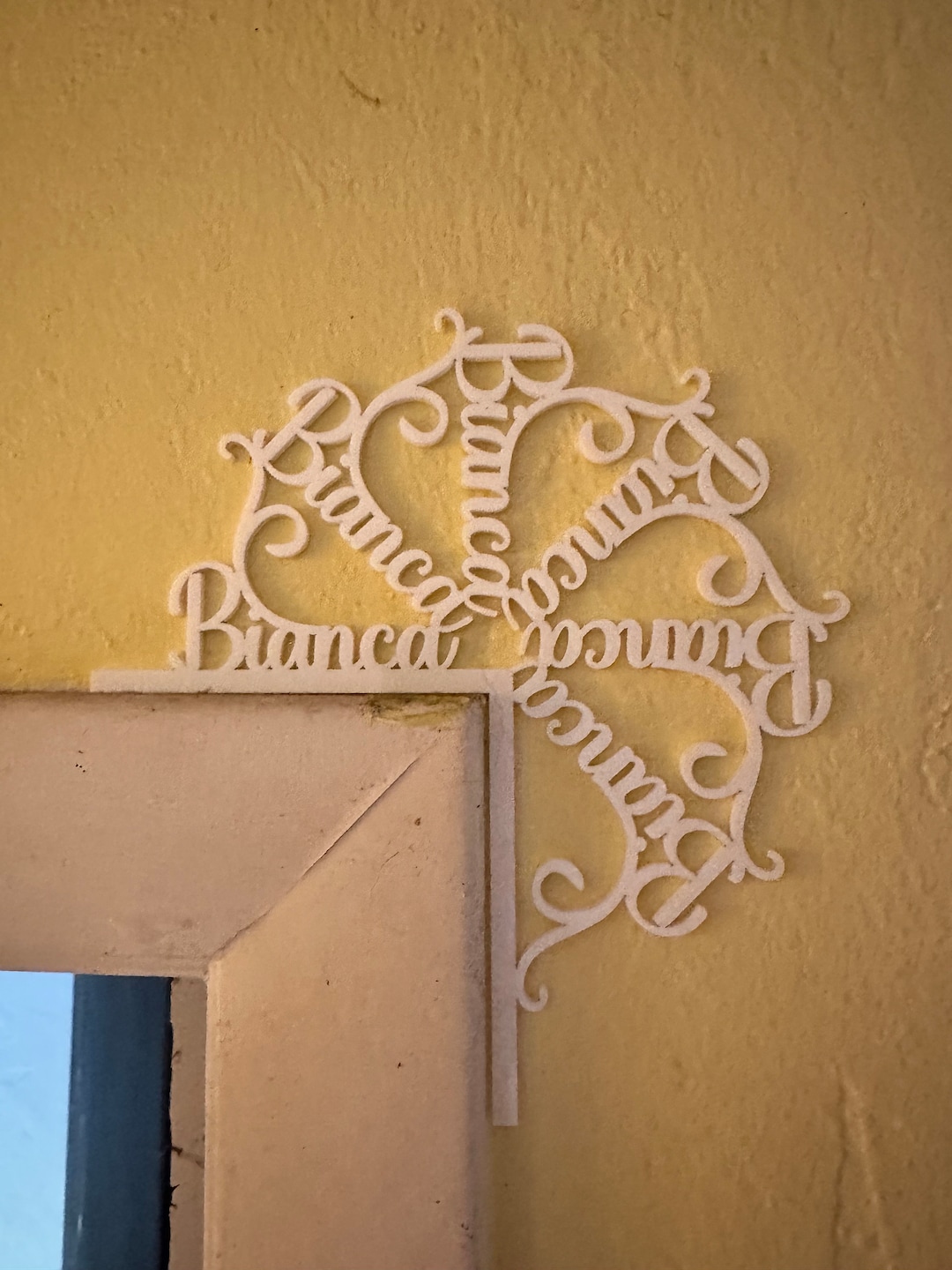 Custom Over the Door Corner Name Snowflake, Over the Door Corner Decor ...