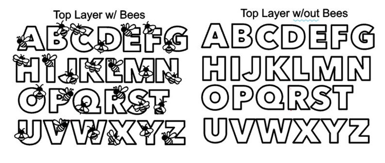 Digital BEE Alphabet Set 26 Letters / SVG Jpg Pdf Png - Etsy
