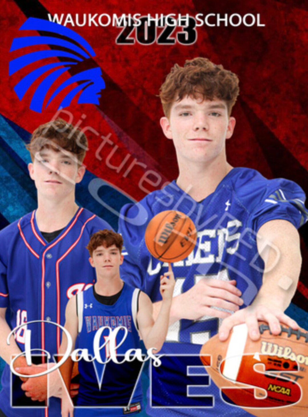 Printed Vinyl Football High School Custom Sports Banner - Senior Sports ...