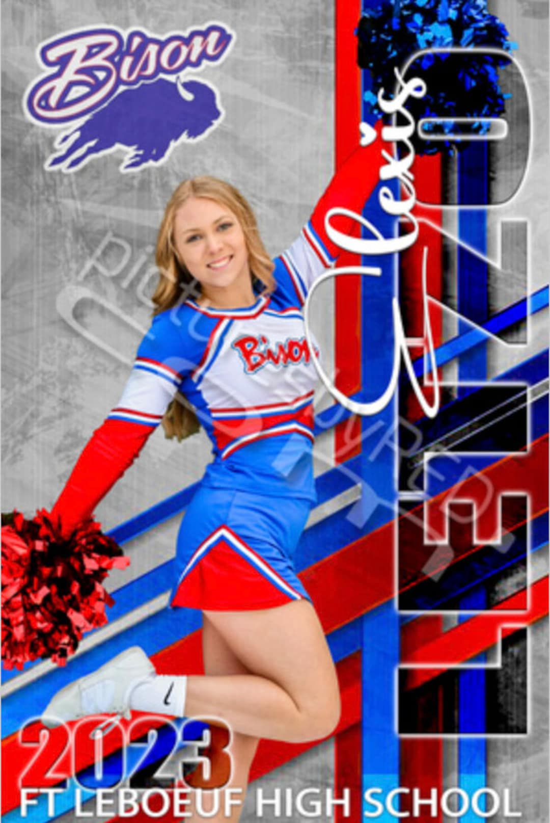 Printed Vinyl Cheer Leader Custom Sports Banner - Senior Sports Banners ...
