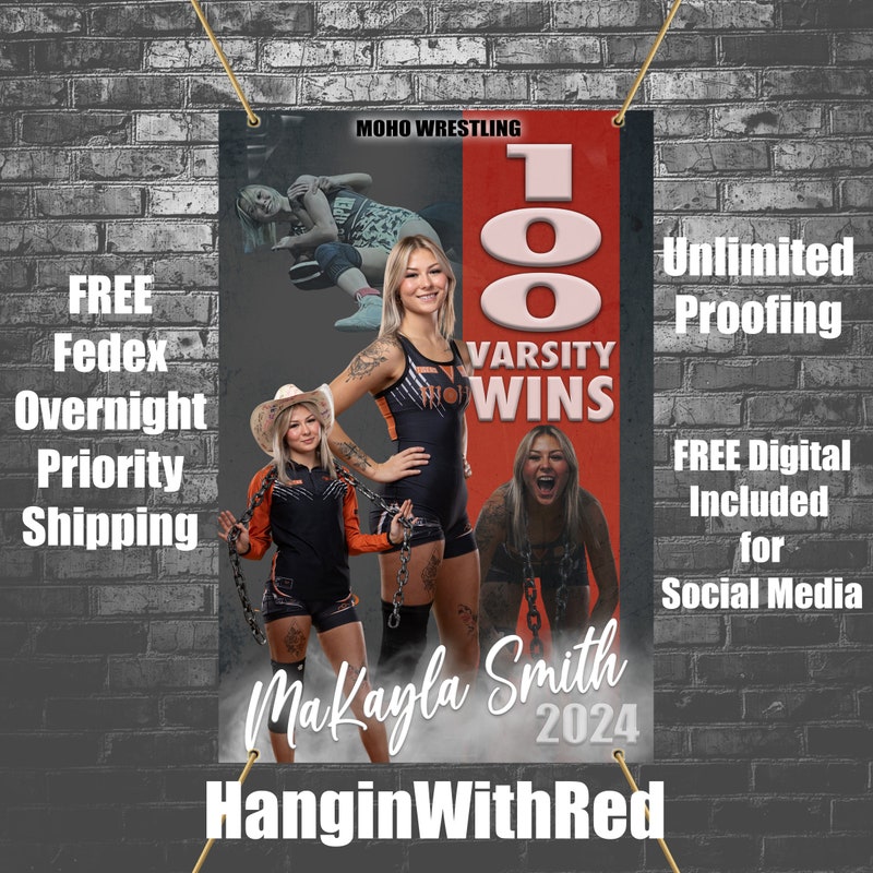 Wrestling 100 Win Poster Template - Etsy