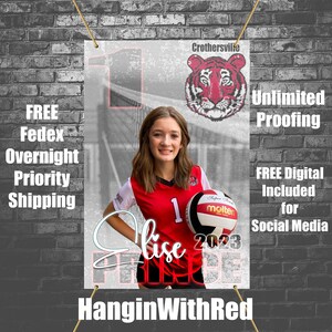 Printed Vinyl +FREE Social Media Digital Volleyball Custom Sports ...