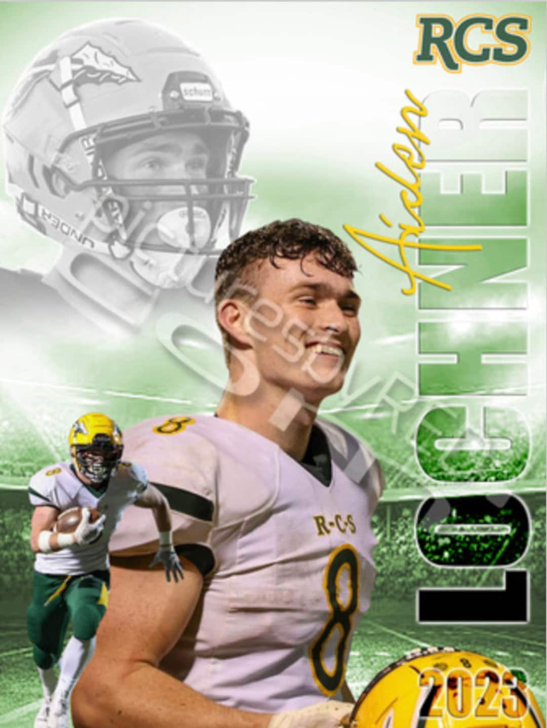 Flag Football Printed Vinyl High School Custom Sports Banner - Senior ...