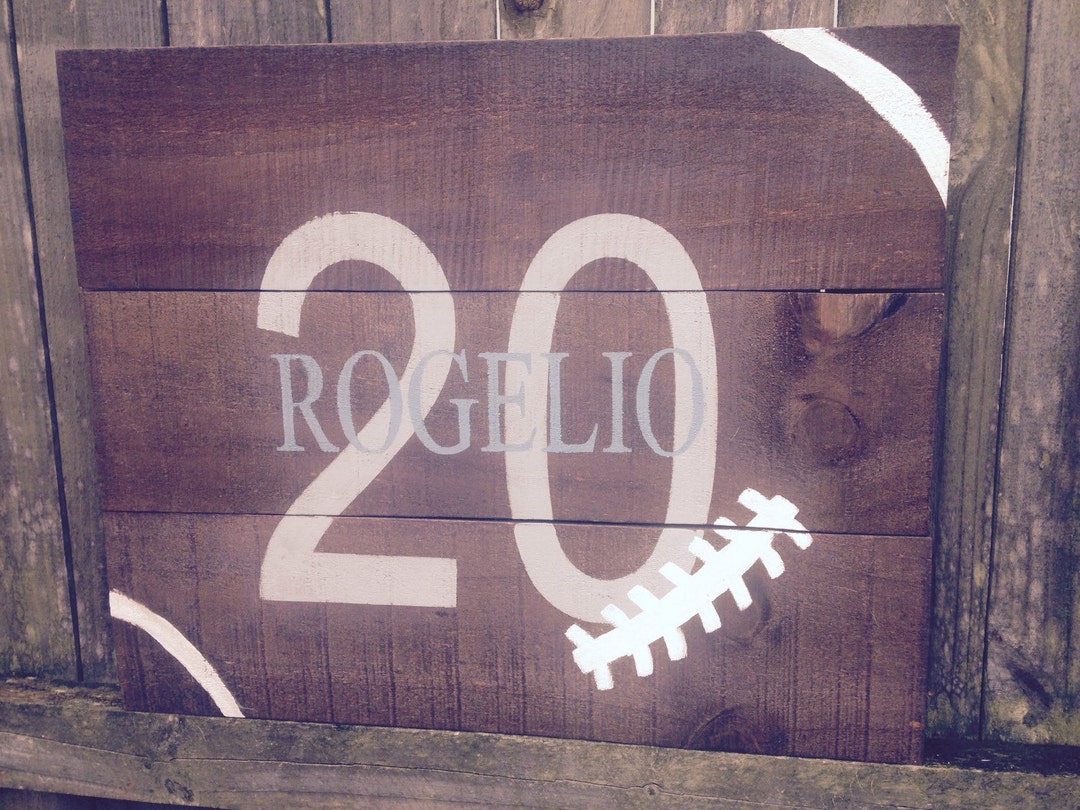 Sports Wall Decor Wood Custom Sign Personalized - Football OOAK Hand ...
