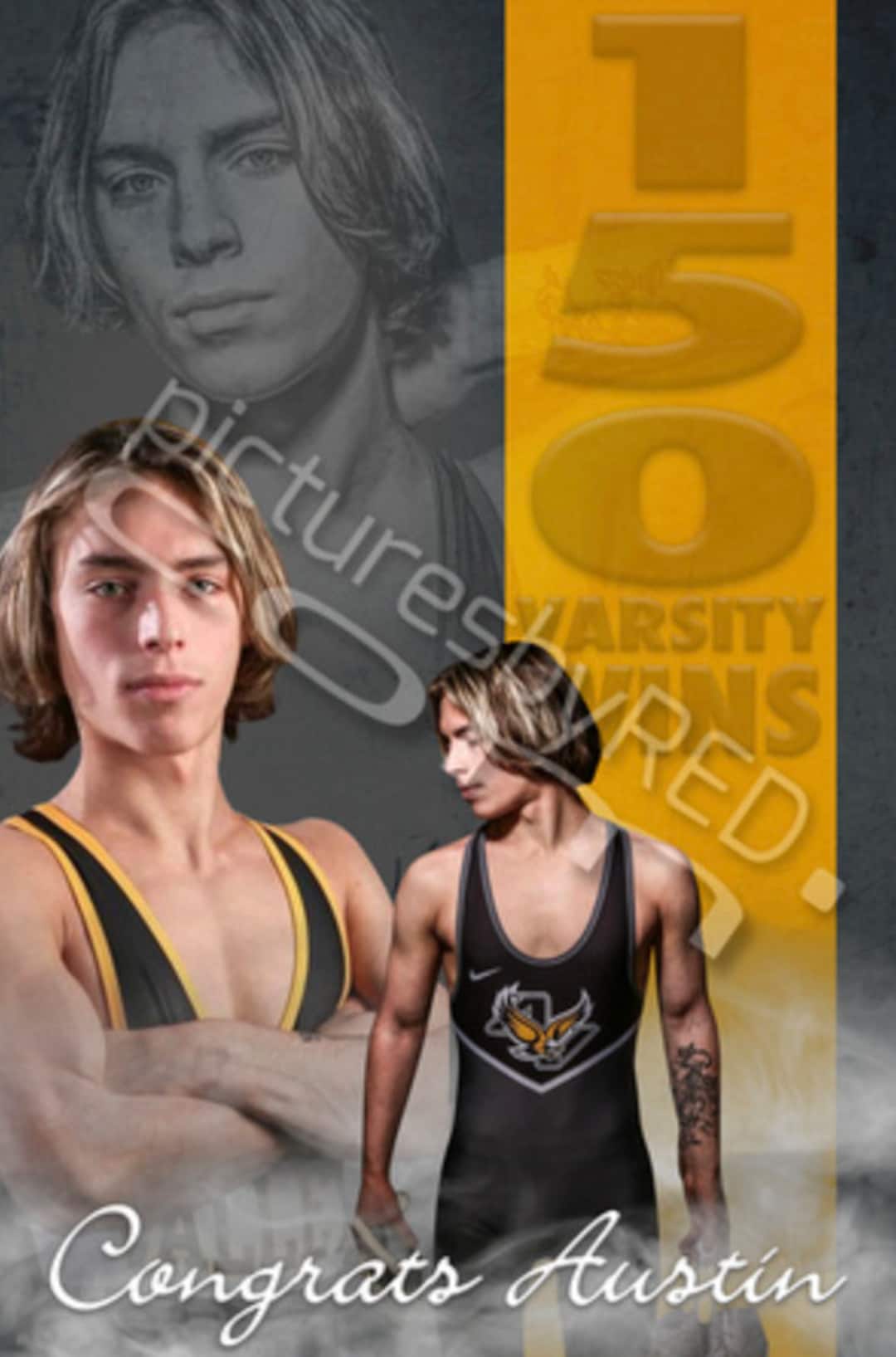 Printed Vinyl Wrestling Custom Sports Banner - 100 Wins - 125 Wins ...