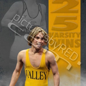 Printed Vinyl + FREE Social Media Digital Wrestling Custom Sports ...