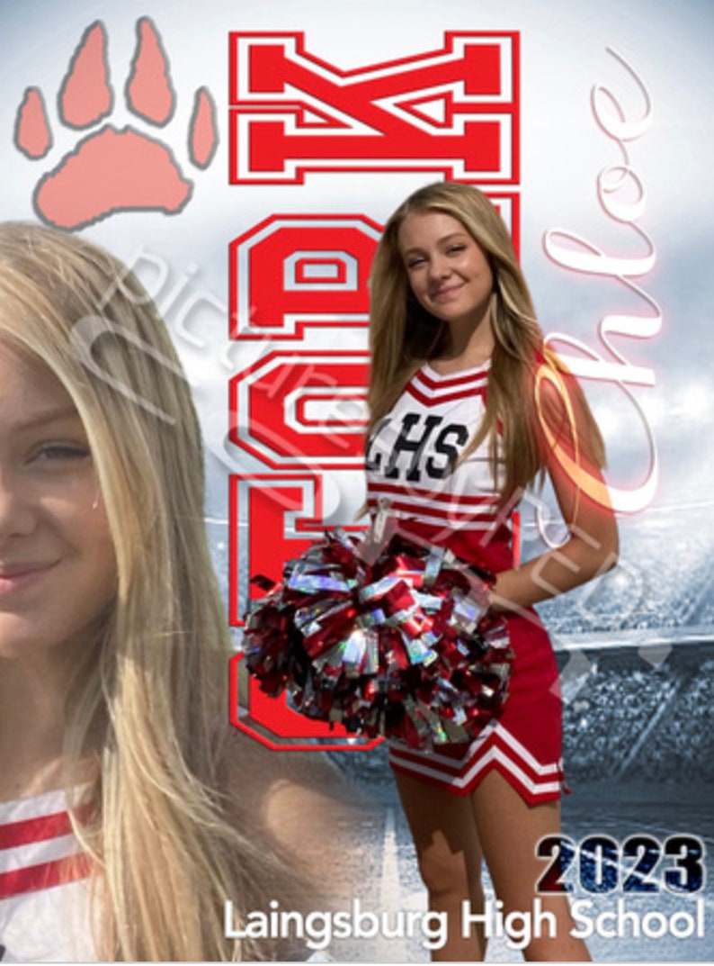 Printed Vinyl Cheer Leader Custom Sports Banner Senior - Etsy