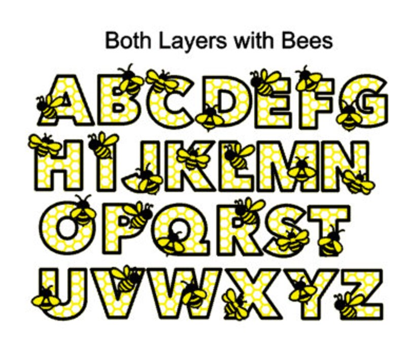Digital BEE Alphabet Set 26 Letters / SVG Jpg Pdf Png - Etsy