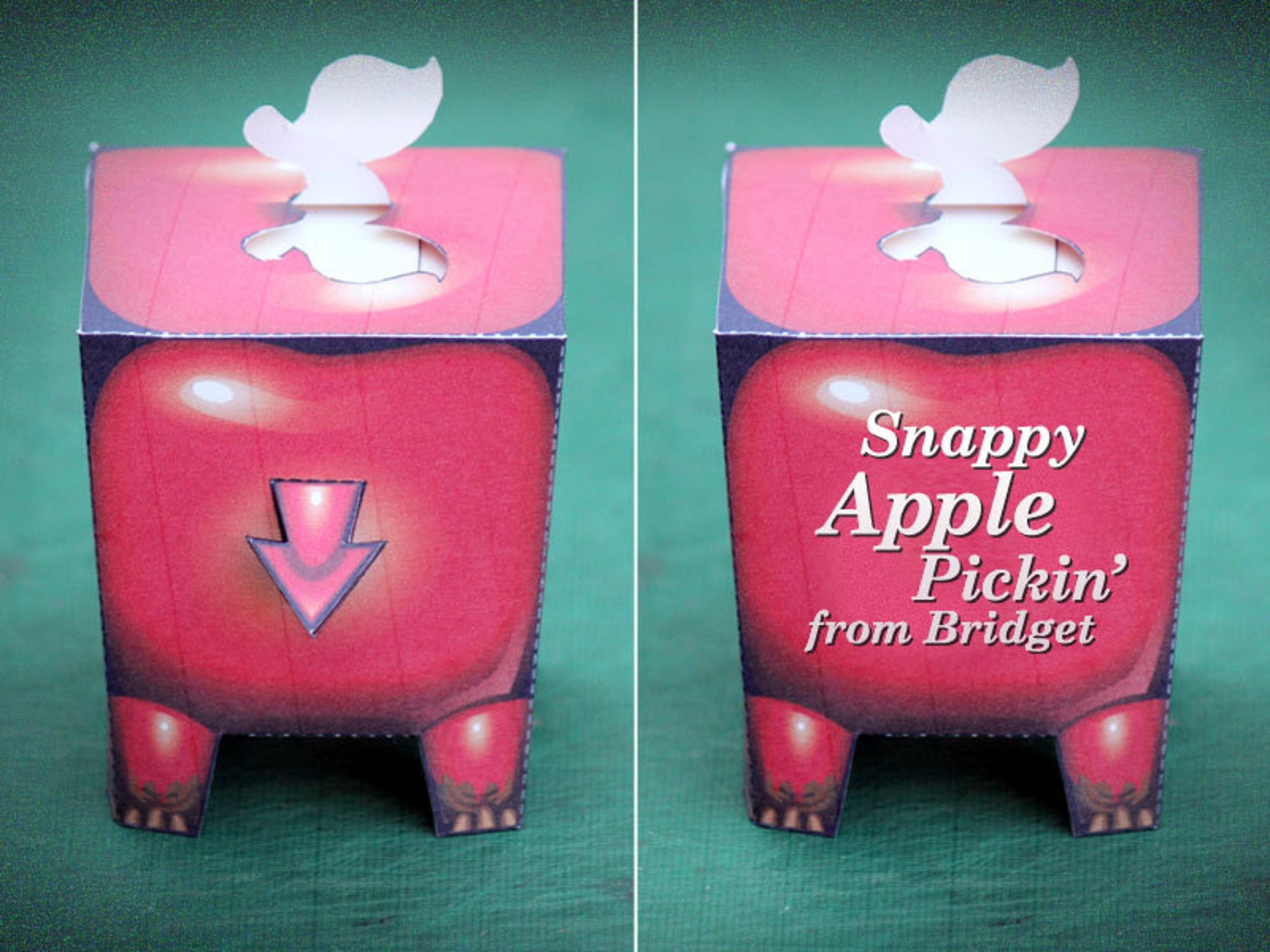RED SNAP APPLE Decoration or Party Favor / Gift Box - Etsy
