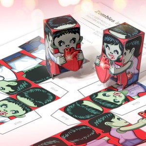 Valentine ZOMBIES IN LOVE Party Decoration, Table Decor, Paper Toys ...