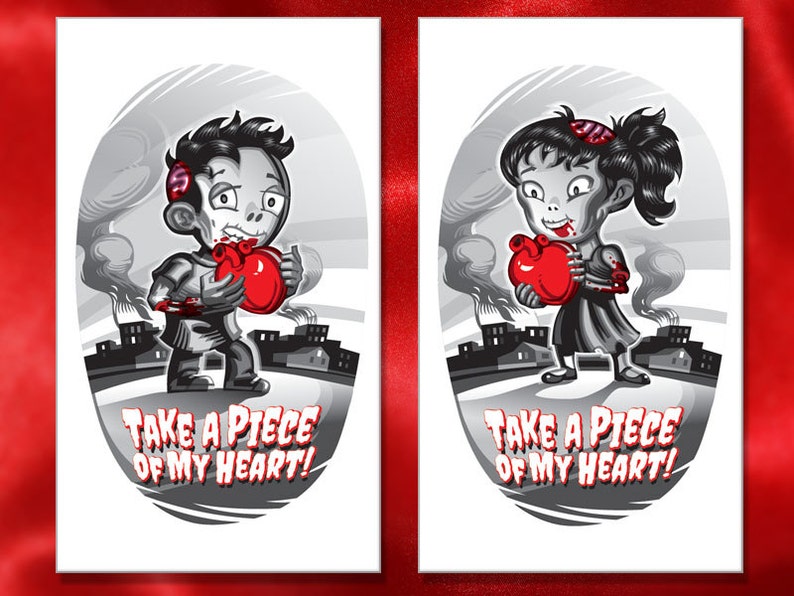 I Heart ZOMBIE VALENTINE'S DAY Cards, Printable Valentine's, Kids ...
