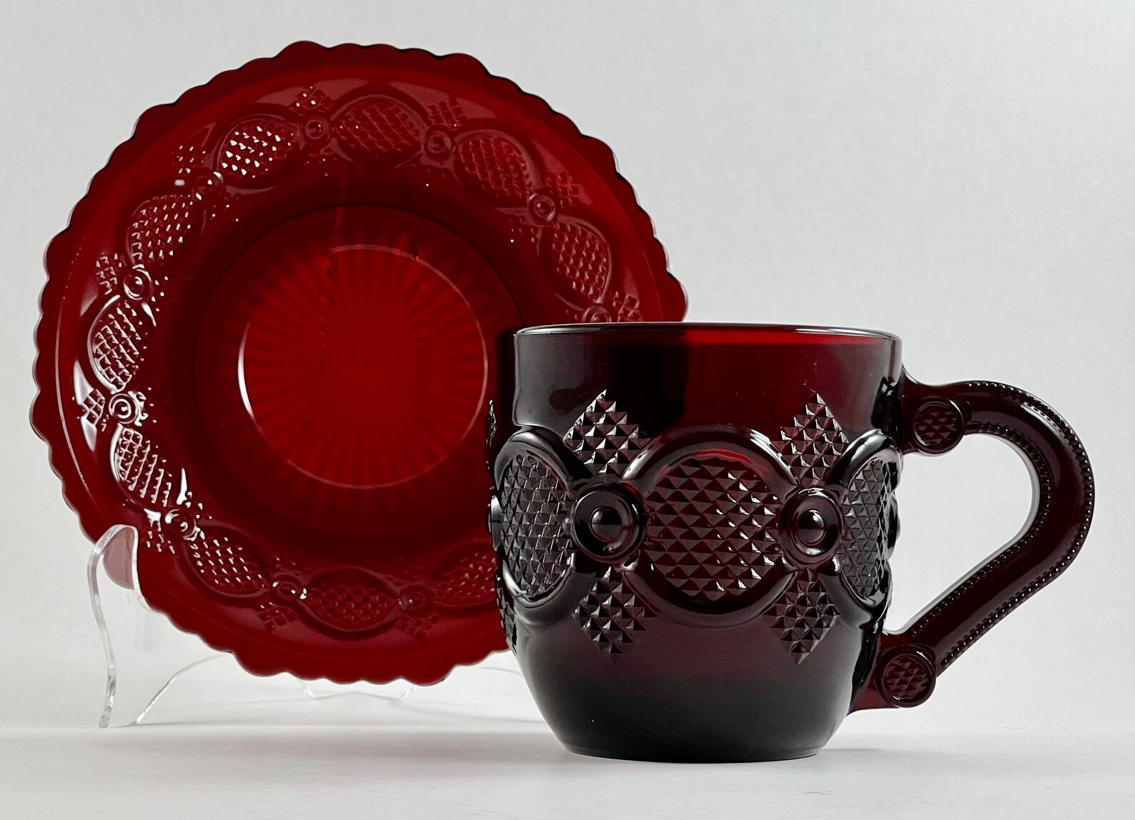 Vintage 1990 Avon the 1876 Cape Cod Collection Ruby Red Cup & - Etsy