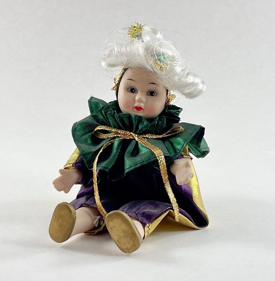 Vintage Small Bendable Wire Clown Doll With Ceramic Head, Hands & Feet ...