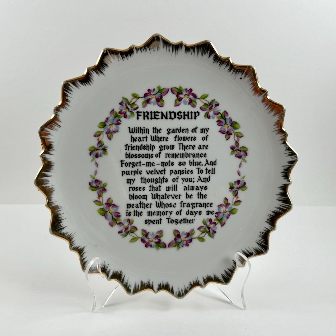 Vintage 1950s Bradley Exclusive - Friendship Poem Sunburst Style W/gold ...