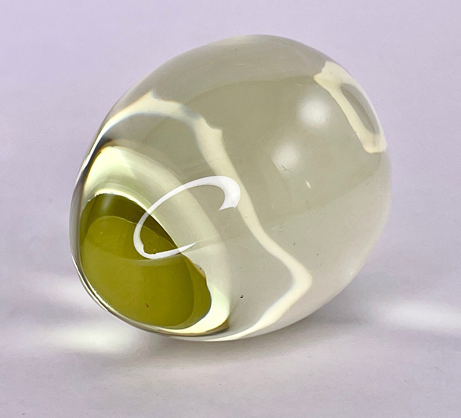 Vintage 1980s Genuine Lead Crystal Translucent Yellow Egg Paperweight ...