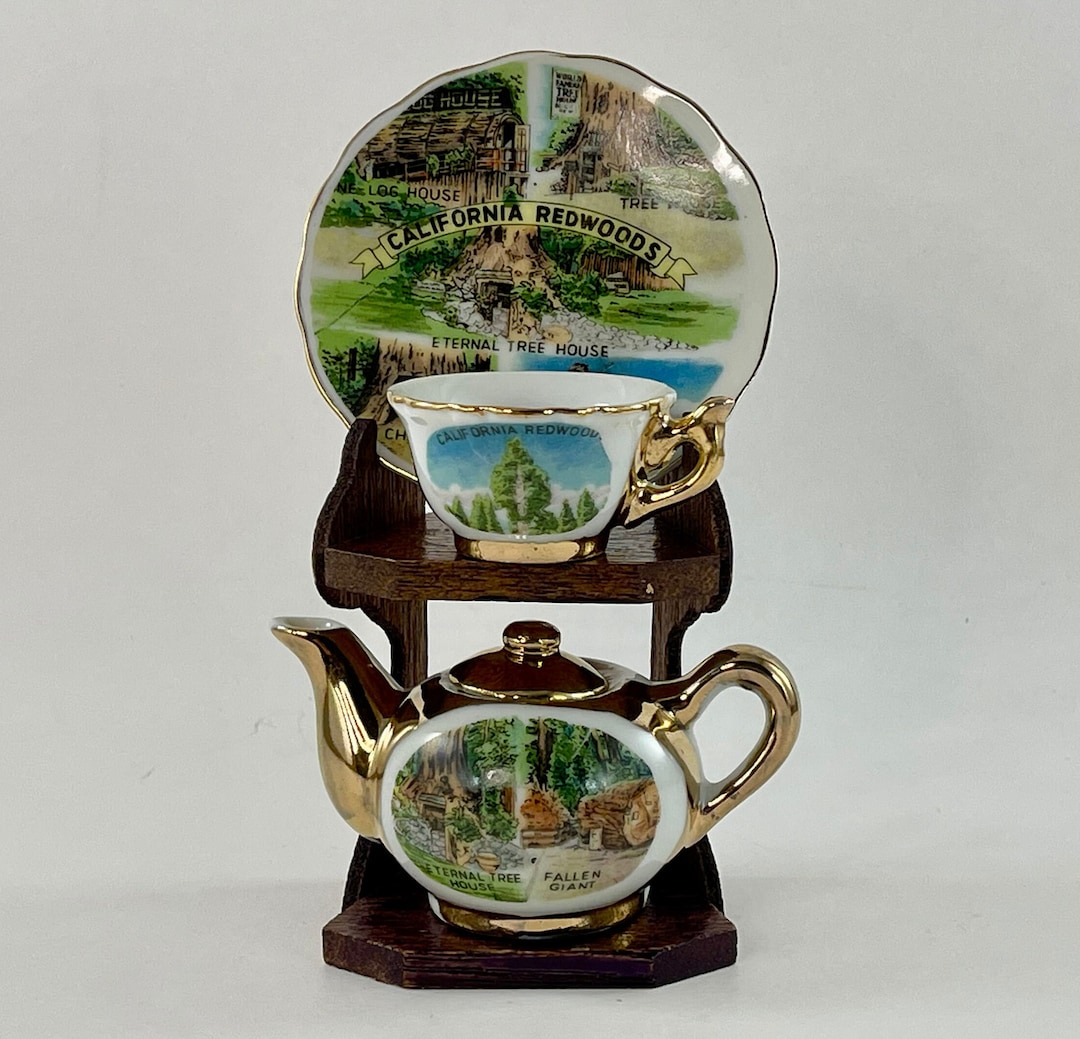 Vintage 1950s Miniature California Redwoods Souvenir Teapot Cup ...
