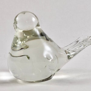 Vintage 1980s Solid Glass Bird W/yellow Tint Paperweight - Etsy