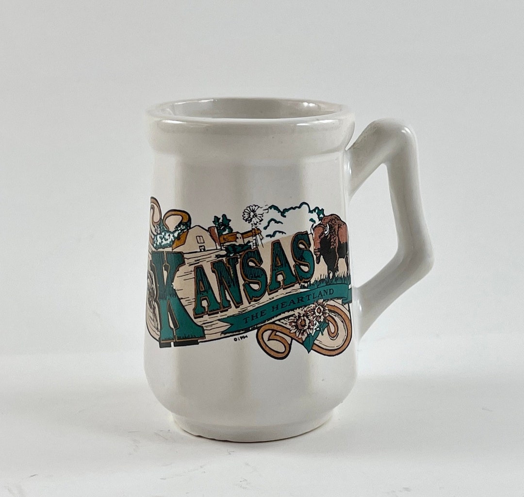 Vintage 1994 Miniature Kansas "the Heartland" Souvenir Mug/creamer ...