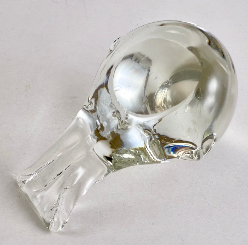 Vintage 1980s Solid Glass Bird W/yellow Tint Paperweight - Etsy