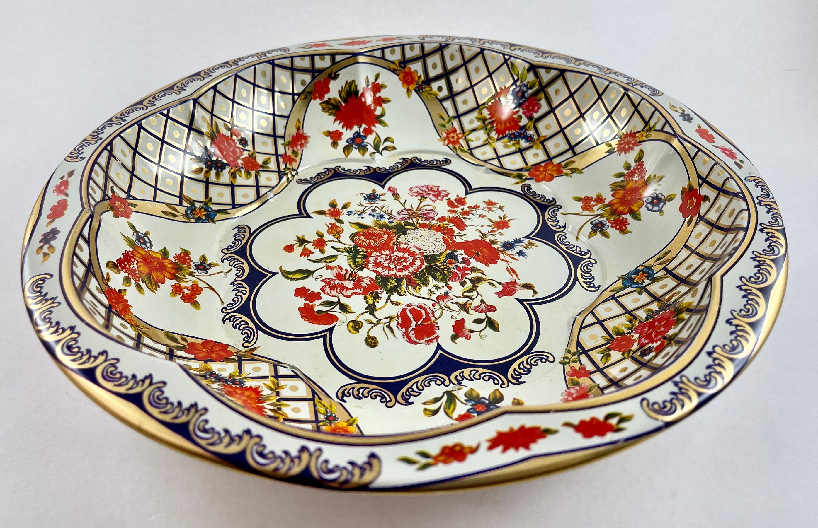 Vintage 1980s the Tin Box Company of America Inc - Floral Tin Bowl - Etsy