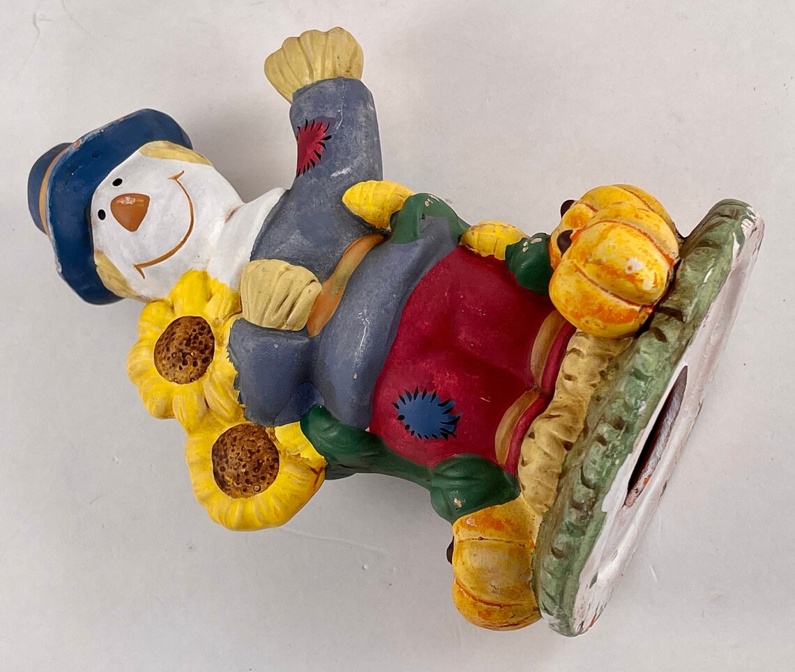 Vintage 1980s Ceramic Friendly Waving Scarecrow Halloween - Etsy