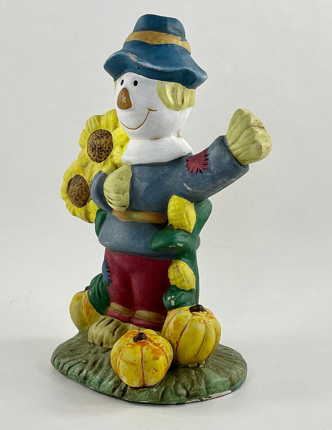 Vintage 1980s Ceramic Friendly Waving Scarecrow Halloween - Etsy