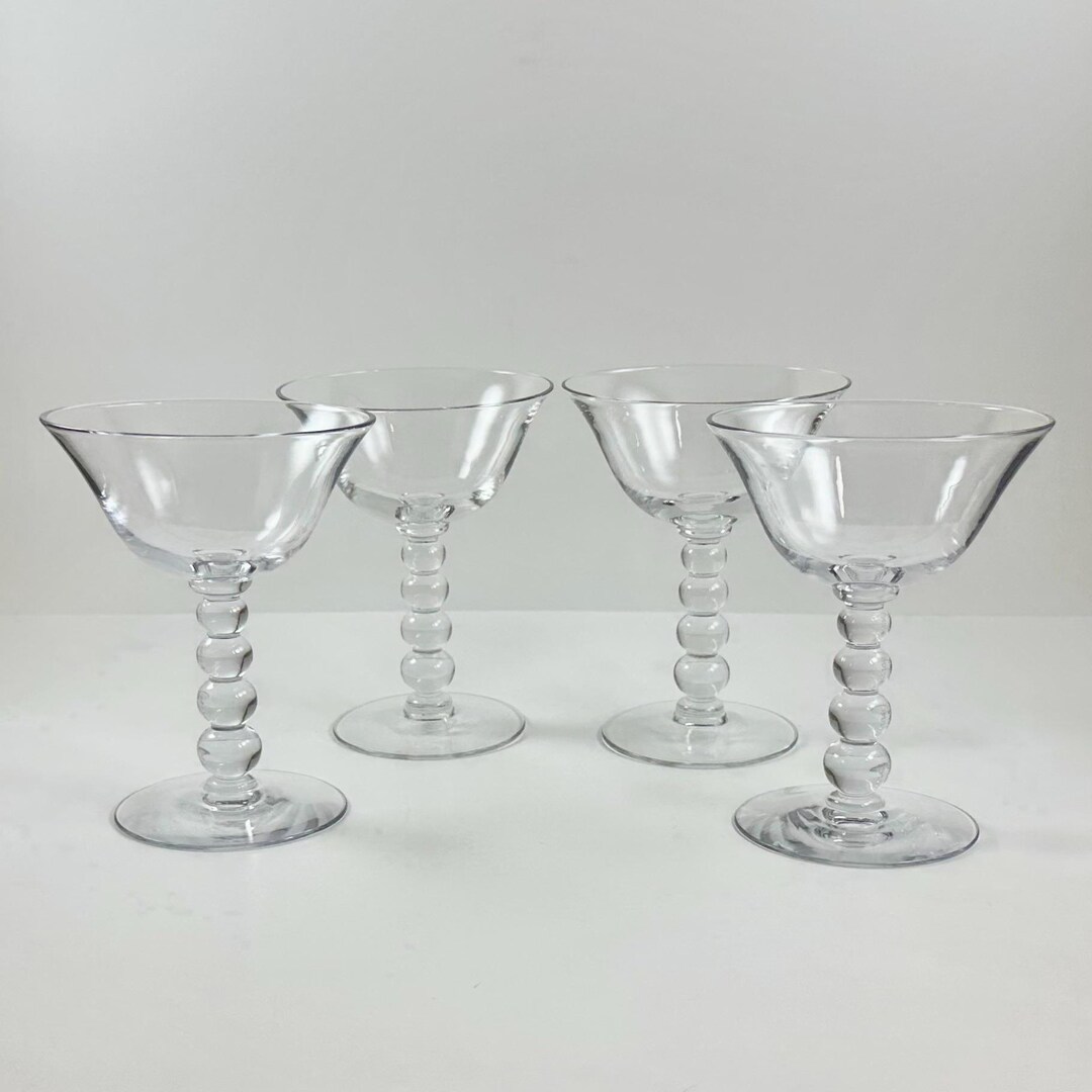 Vintage 1950s Imperial Glass Set of 4 Clear Candlewick Pattern ...