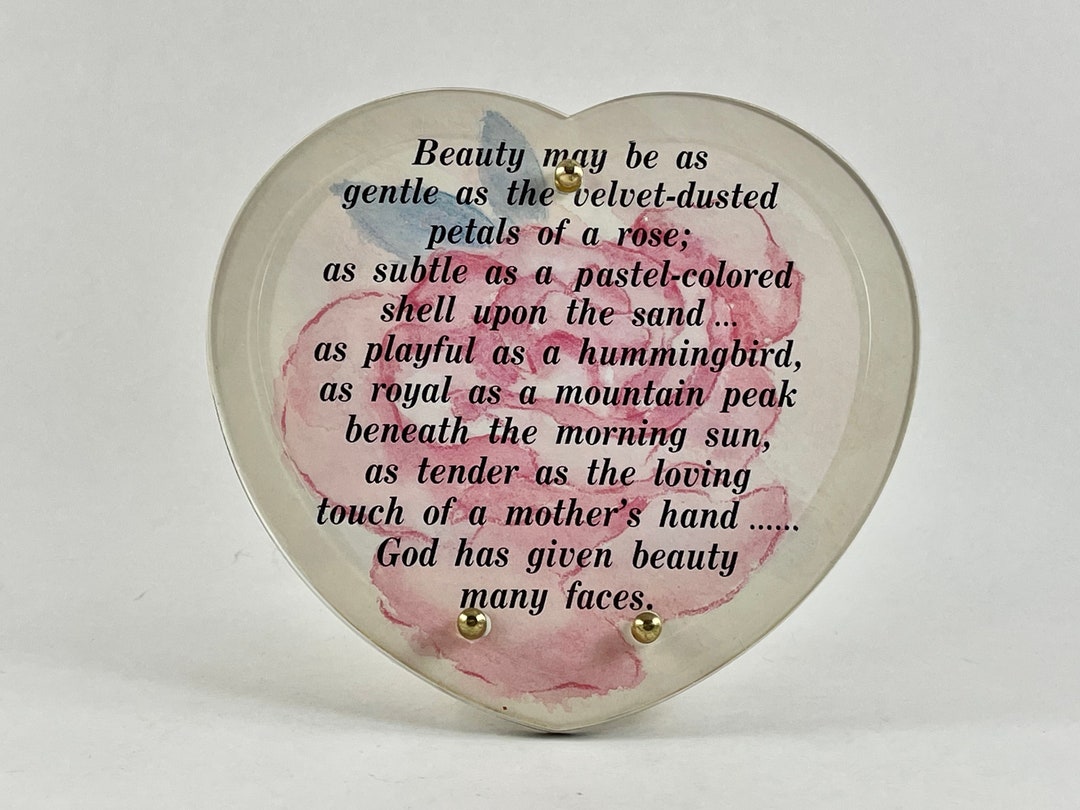 Vintage 1980s Heart Poem Frame Music Box - Plays Edelweiss - Etsy