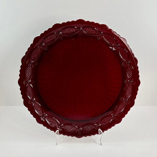 Ruby Glass Platter - Etsy