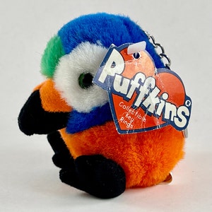 Vintage Copyright 1994 MJC Swibco Puffkins Squawk the Parrot Plush ...