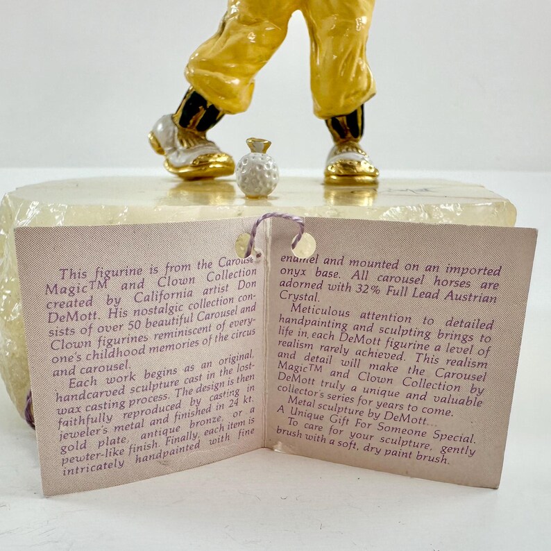 Vintage 1985 Demott Clown Golfer Sculpture on Onyx Base - Etsy