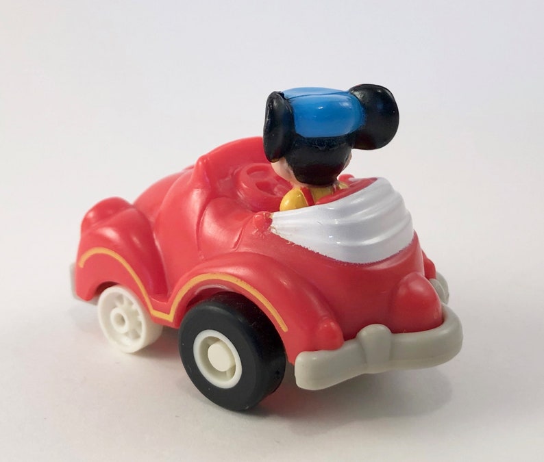 Vintage 1988 Mickey Mouse in a Red Miniature Pull Back Car | Etsy