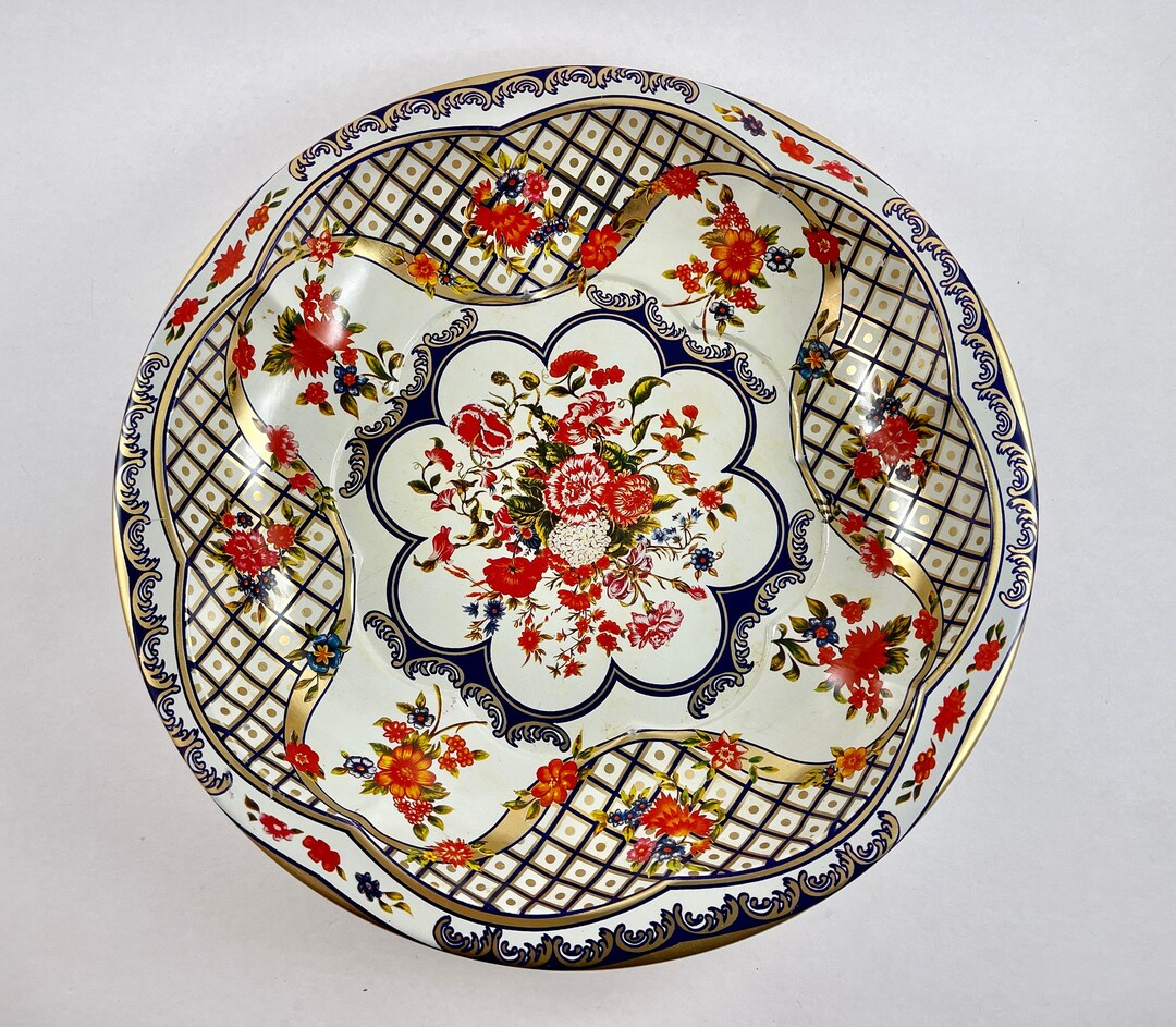 Vintage 1980s the Tin Box Company of America Inc - Floral Tin Bowl - Etsy