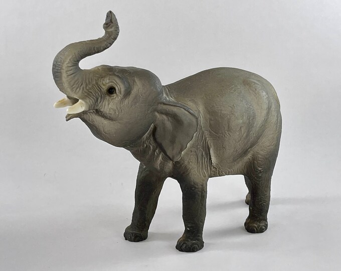 Vintage Hard Plastic Elephant Figurine - Free Shipping - Etsy