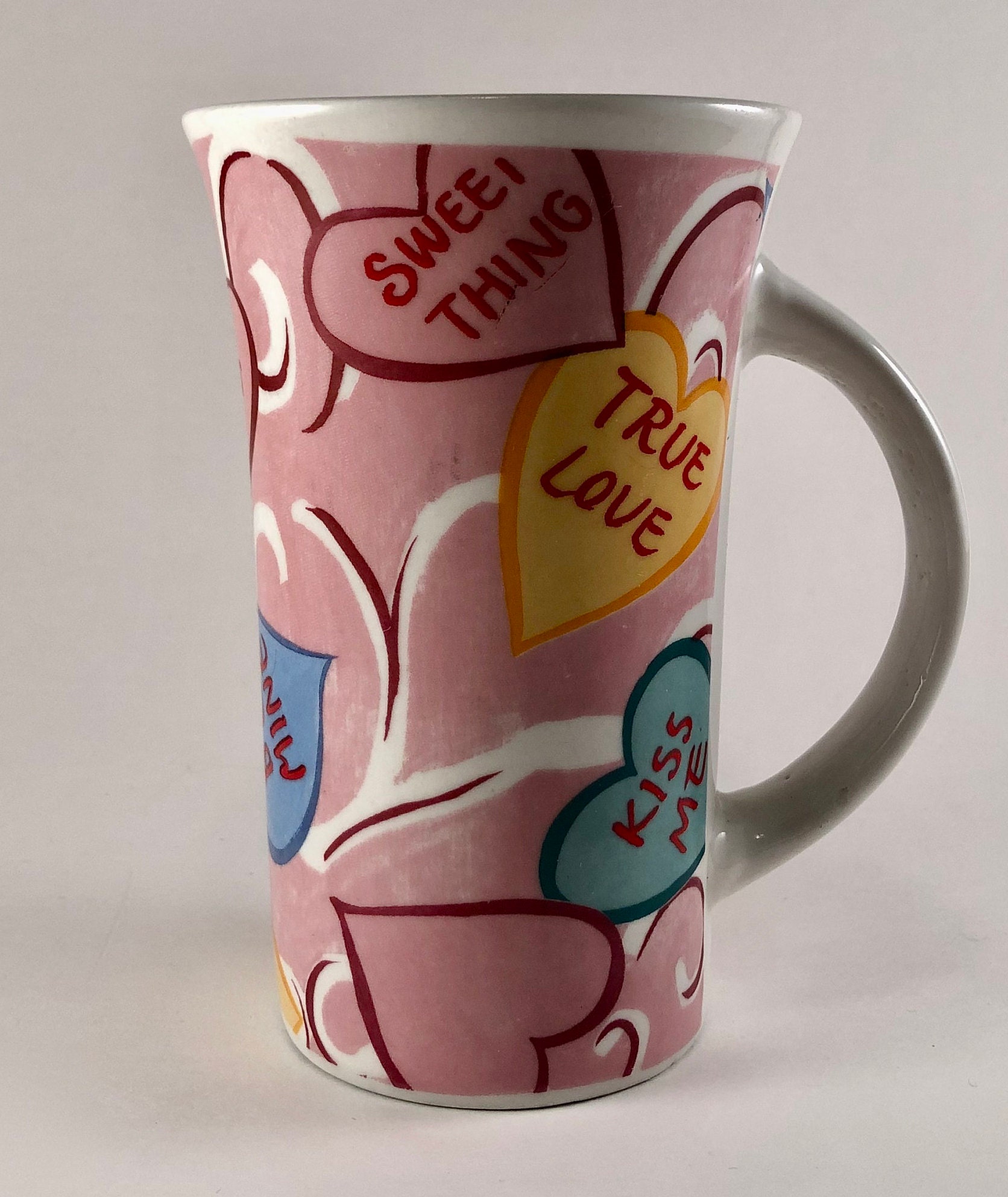 Vintage 1990s Valentine Day Coffee Mug Conversational Hearts | Etsy
