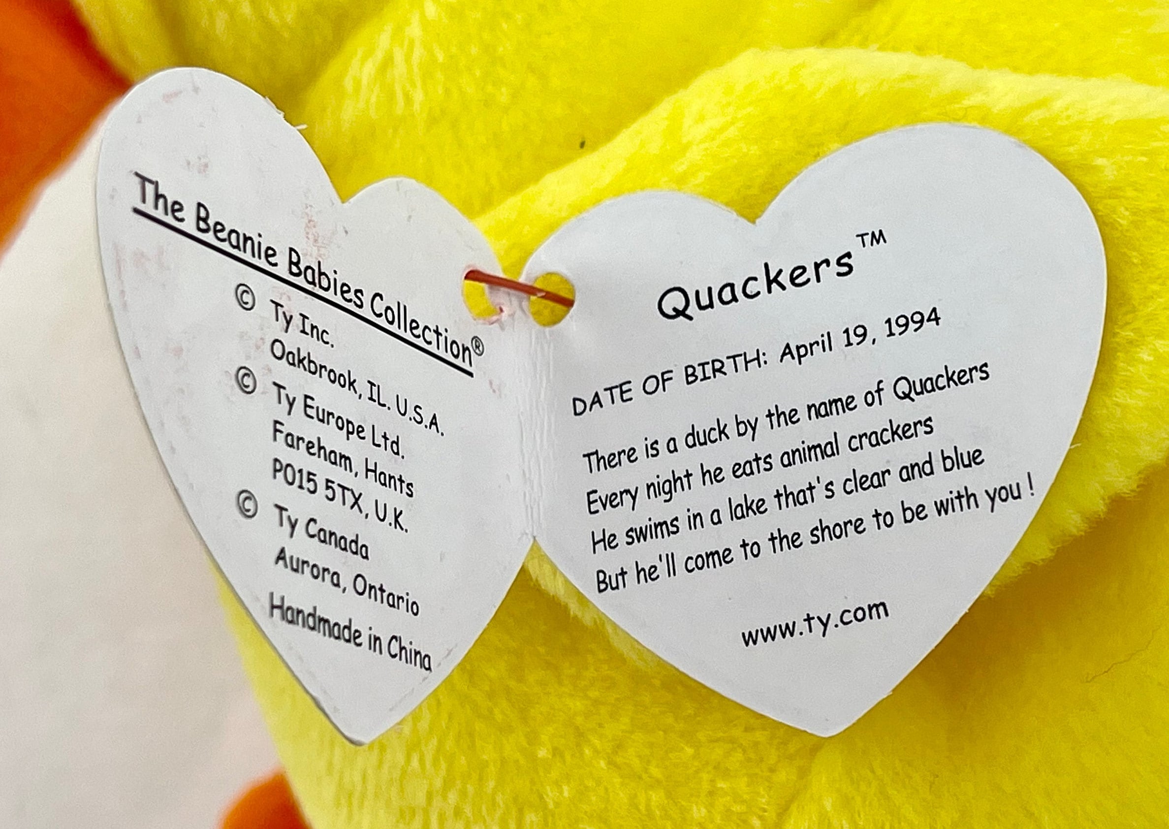 Vintage Copyright 1993 TY Beanie Babies Collection Quackers | Etsy