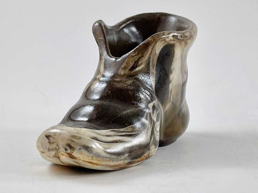 Vintage 1960s Juanita Ware Pottery Miniature Marbled Slag Boot Shoe ...