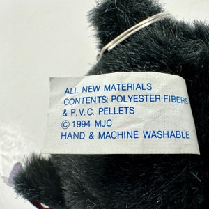 Vintage Copyright 1994 MJC Swibco Puffkins Shadow the Black Cat Plush ...