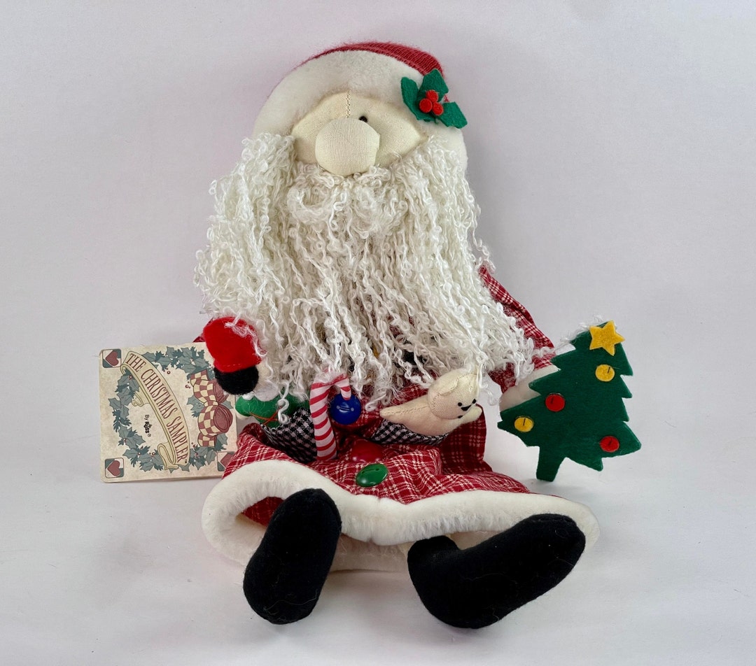 Vintage 1980s Russ Berrie Santa Claus Cloth Doll - Christmas Decor - Etsy