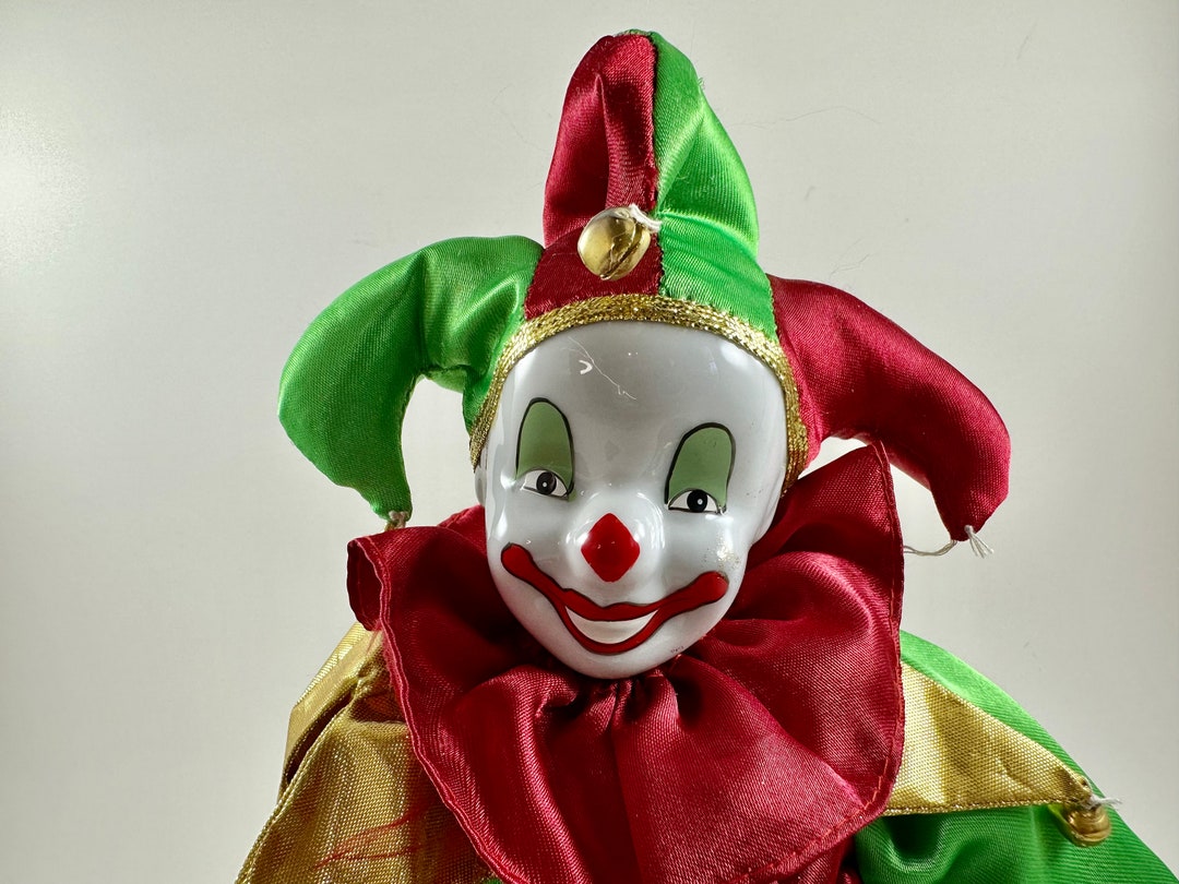 Vintage 1980s East West Distributing Co Hand Painted Jester Clown ...