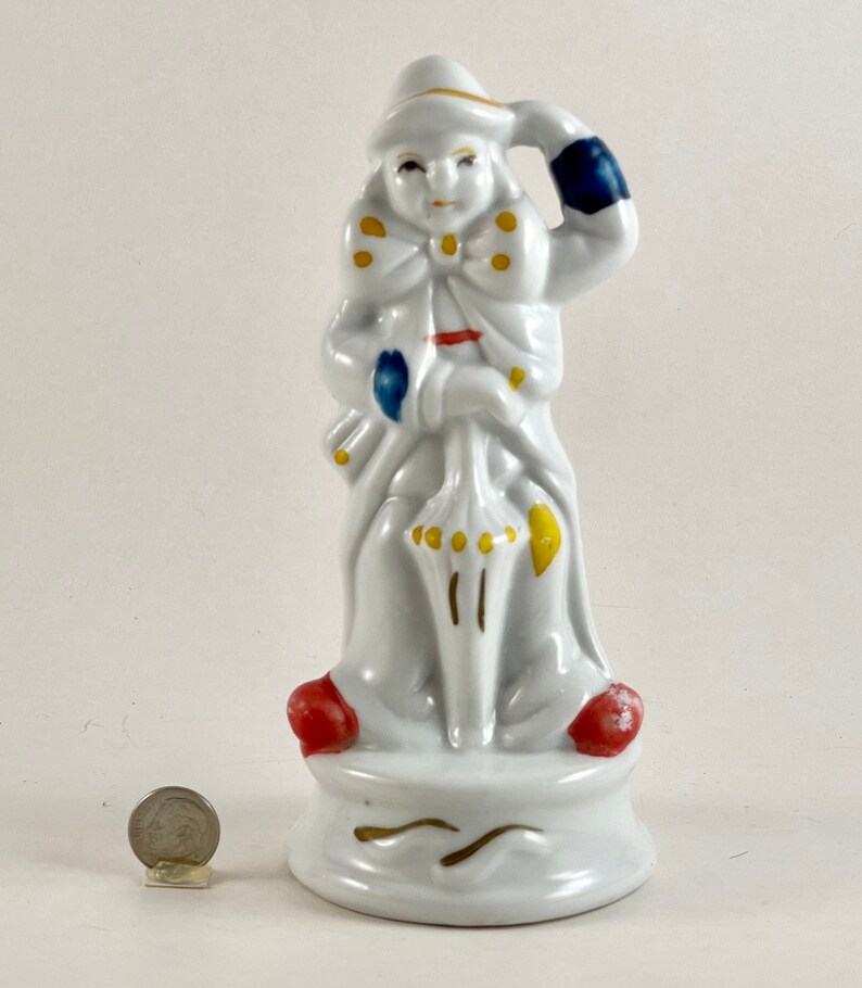 Vintage 1980s Cold Painted Porcelain Clown With Bowtie and - Etsy