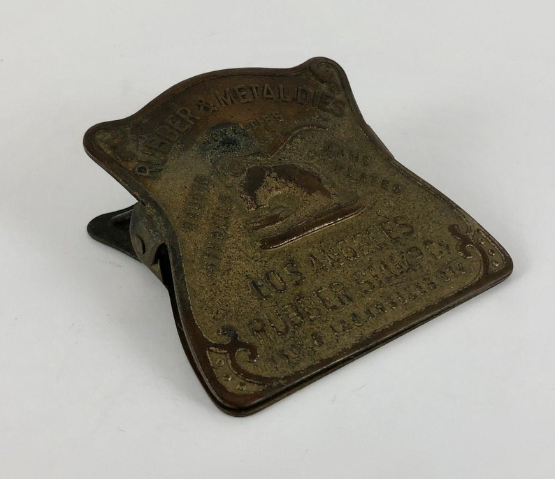 Vintage 1920s Los Angeles Rubber Stamp Co Brass Paper Clamp - Etsy
