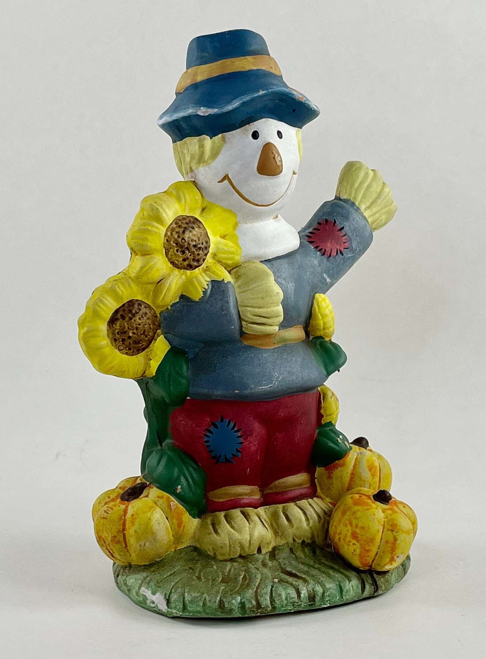 Vintage 1980s Ceramic Friendly Waving Scarecrow Halloween - Etsy